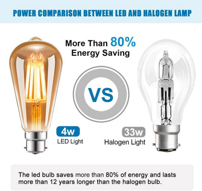 ExtraStar 6W LED Filament Light Bulb B22, 2200K