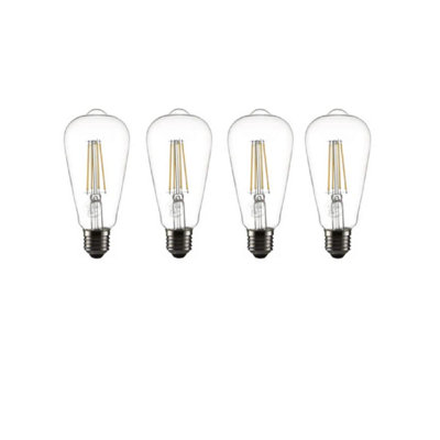 ExtraStar 8W Vintage Filament Light Bulb E27, Daylight, Pack of 4