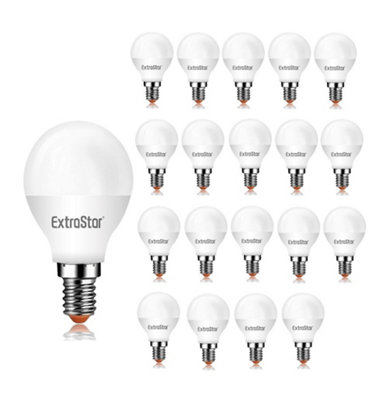 ExtraStar E14 7W 600lm LED Warm White Light Bulbs, 20 Pack
