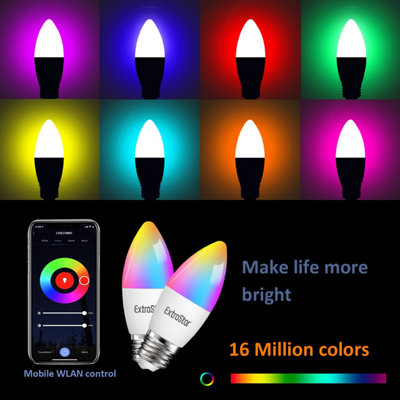 ExtraStar E27 6W WIFI LED Smart Light bulb, pack of 2