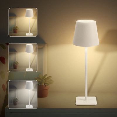 ExtraStar LED Desk Lamp Rechargeable, White, 3 Color Change