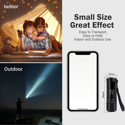 ExtraStar LED Flash Light, torch, lantern, Battery 3xAAA included, IP44