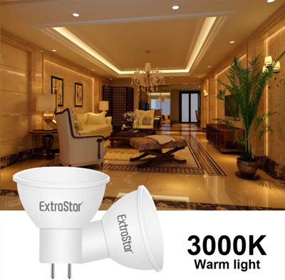ExtraStar MR16 6W LED Light Bulbs, Warm White, 3 Pack