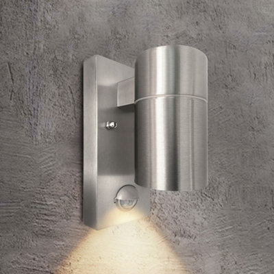 ExtraStar Outdoor PIR Sensor Down Wall light Stainless Steel IP44 (GU10 ...