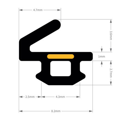 ExtrudaSeal Bifold Door Flipper Gasket (AF244) - 25m