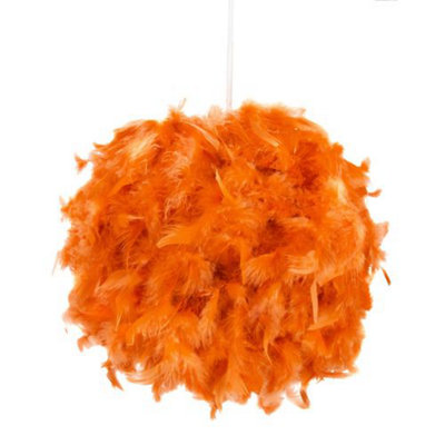 Eye-Catching and Modern Small Orange Feather Decorated Pendant Lighting ...