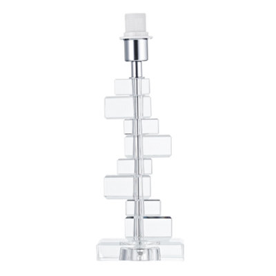 Eye-Catching Clear Crystal Glass Lamp Base with Staggered Rectangular ...