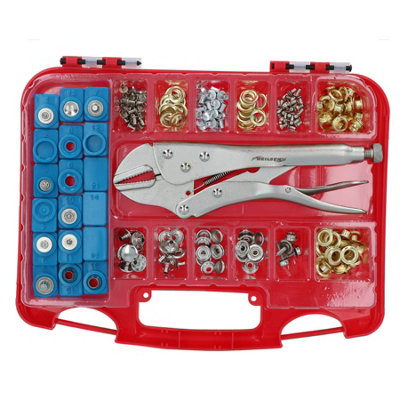 Eyelets And Snap Ring Fastener Assortment Kit Punching and Riveting Set ...