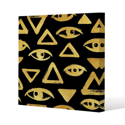 Eyes & Pyramids (Canvas Print) / 77 x 77 x 4cm | DIY at B&Q