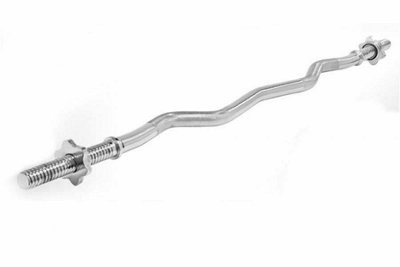 EZ Curl Bar 4ft / 120cm Ergonomic Weightlifting Bar with Spinlock ...