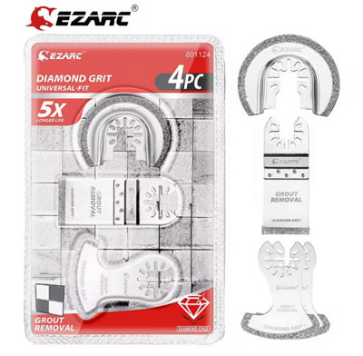EZARC 4pcs Diamond Oscillating tool Blade Set for Grout Mortar Tiles ...