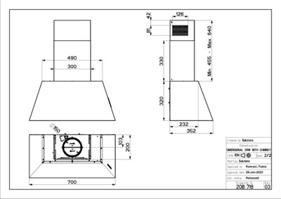 Faber Chloe 70cm Wall Hood Old Copper