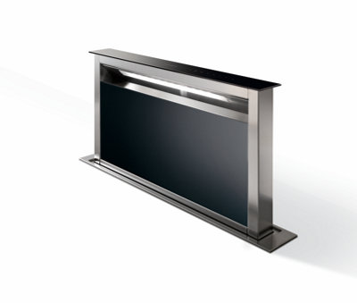 Faber Fabula 90cm Downdraft Hood Black Glass