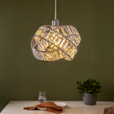 FabFinds Modern 3 Tier Interlocking Lamp Shade Acylic Crystal 31cm