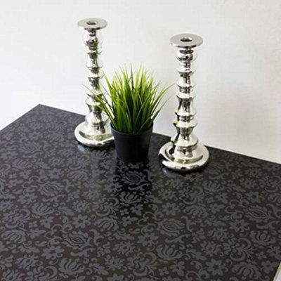 Fablon Sticky Back Self Adhesive Vinyl Classic Ornament Black - 45cm X ...