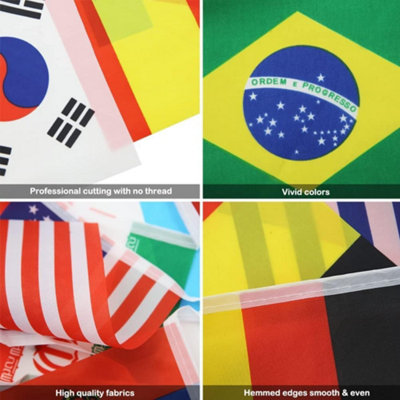 Fabric Bunting 32 Teams National Flags Football Soccer Sports Banner ...