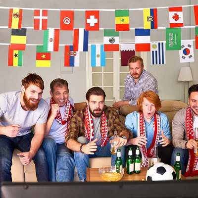 Fabric Bunting 32 Teams National Flags Football Soccer Sports Banner ...