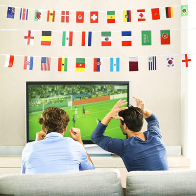 Fabric Bunting 32 Teams National Flags Football Soccer Sports Banner ...
