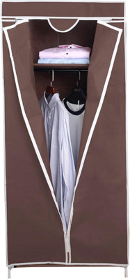 Fabric Canvas Wardrobe Organizer Clothes Rail Shelf Storage Closet ...