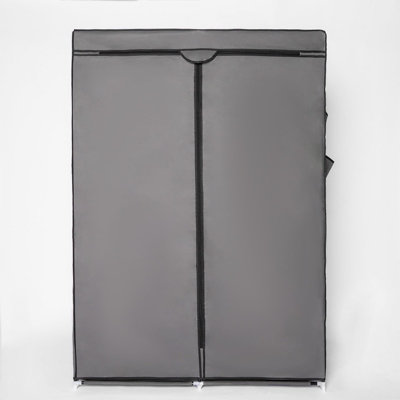 Fabric Canvas Wardrobe Zip Hanging Rail Clothes Organizer Storage