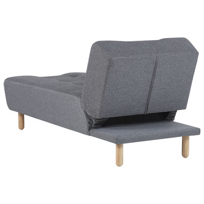 Fabric Chaise Lounge Grey ALSTEN
