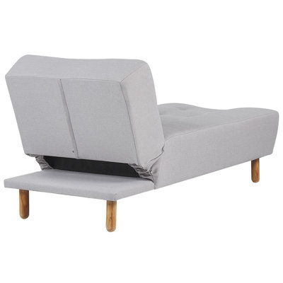 Fabric Chaise Lounge Light Grey ALSTEN
