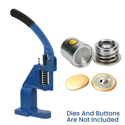 Fabric Covered Button Making Machine, Fabric Button Covering Blue Hand ...