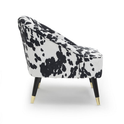 Fabric Cow Print Slipper Accent Chair