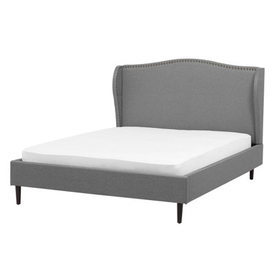 Fabric EU Double Size Bed Grey COLMAR | DIY at B&Q
