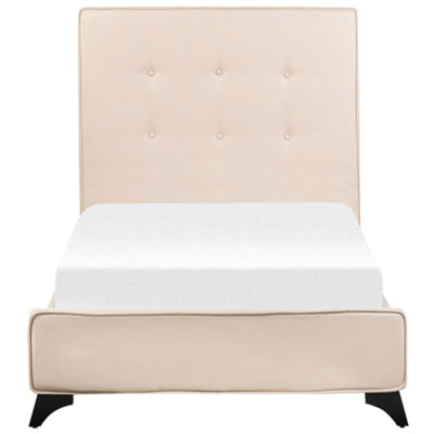 Fabric EU Single Size Bed Beige AMBASSADOR