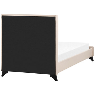 Fabric EU Single Size Bed Beige AMBASSADOR