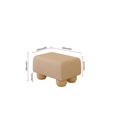 Fabric Material Small Footstools Natural Wood Bun Feet - Poz Wool ...