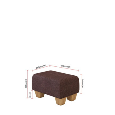 Fabric Material Small Footstools Natural Wood Chunky Legs - Poz Wool ...