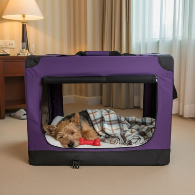 Fabric Pet Carrier Ventilated Purple XL