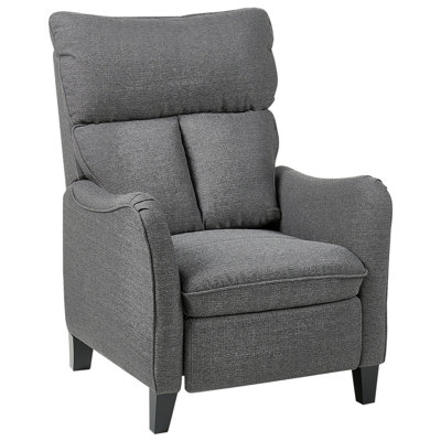 Fabric Recliner Chair Grey ROYSTON | DIY at B&Q