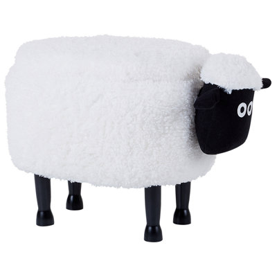 Fabric Storage Animal Stool White SHEEP | DIY at B&Q
