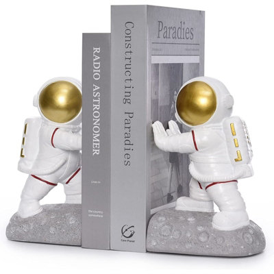 Facing Astronaut Bookends Shelf Decor