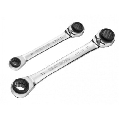 Facom Quatro Ratcheting Spanner Set, 2 Piece Multi Colour (One Size)
