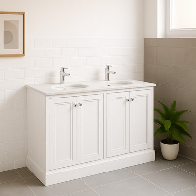 Fairmont White Square Floor Standing Vanity Unit (W)1200mm | DIY at B&Q