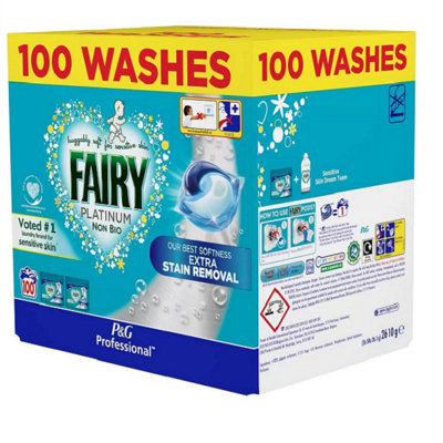 Fairy Non Bio Platinum Washing Capsule Laundry Pods (100 Washes)