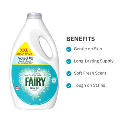 Fairy Non Bio Washing Liquid for Sensitive Skin 65 Washes 2145 ml ...