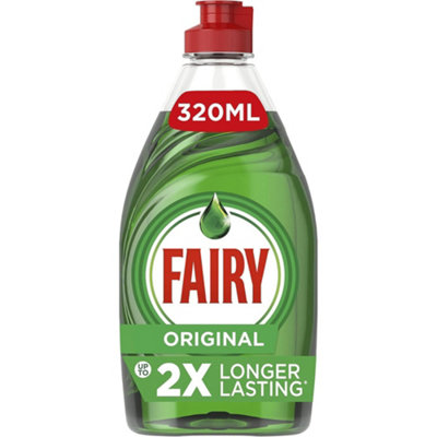 Fairy Original Washing Up Liquid Green 320ml Concentrated Dishwashing ...