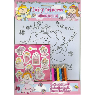 FAIRY PRINCESS COLOURING SET MULTICOLOURED (ONE SIZE)