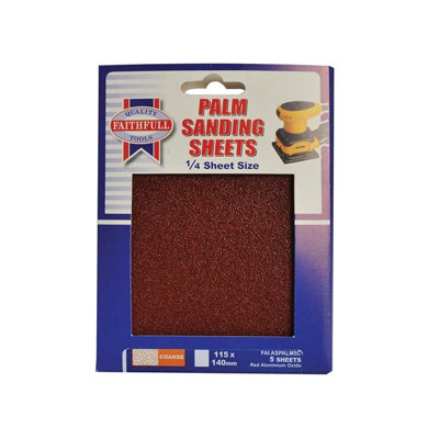 Faithfull 1/4 Palm Sander Sheets Multi Colour (115 x 140mm)