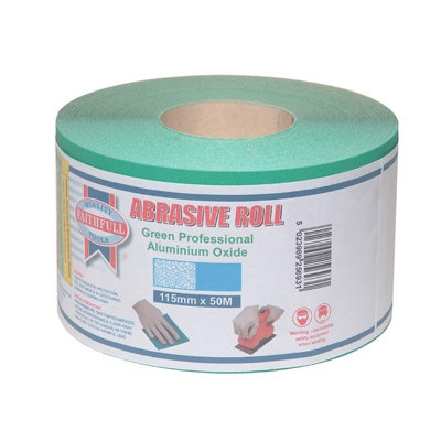 Faithfull 115mm Green Aluminium Oxide Paper Roll Multi Colour (50m ...