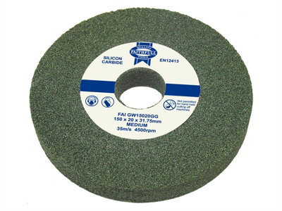 Faithfull 150mm General Purpose Green Grit Grinding Wheel for Bench ...
