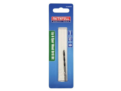 Faithfull 3mm Lip & Spur Wood Drill Bit for Precision Woodworking