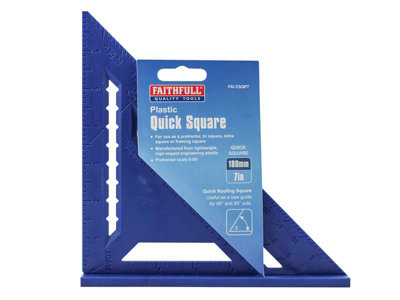Faithfull 7-Inch Plastic Quick Square for Accurate Carpentry