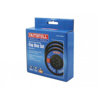 Faithfull Aluminium Oxide Flap Discs Multi Colour (115 x 22mm 80 Grit ...