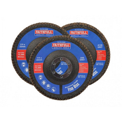Faithfull Aluminium Oxide Flap Discs Multi Colour (115 x 22mm Mixed ...